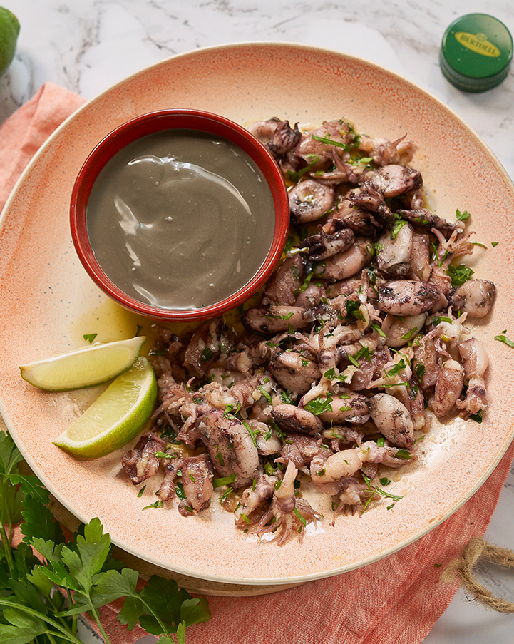 Grilled Baby Cuttlefish with Ink Mayonnaise - Bertolli
